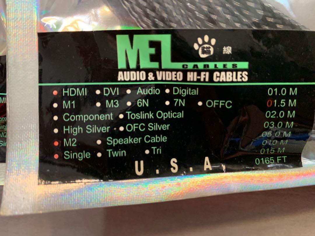 MEL M2 HDMI 1.5m Audio & Video Hi-Fi Cable M2571, 家庭電器, 電視 & 其他娛樂, 電視組件 ...