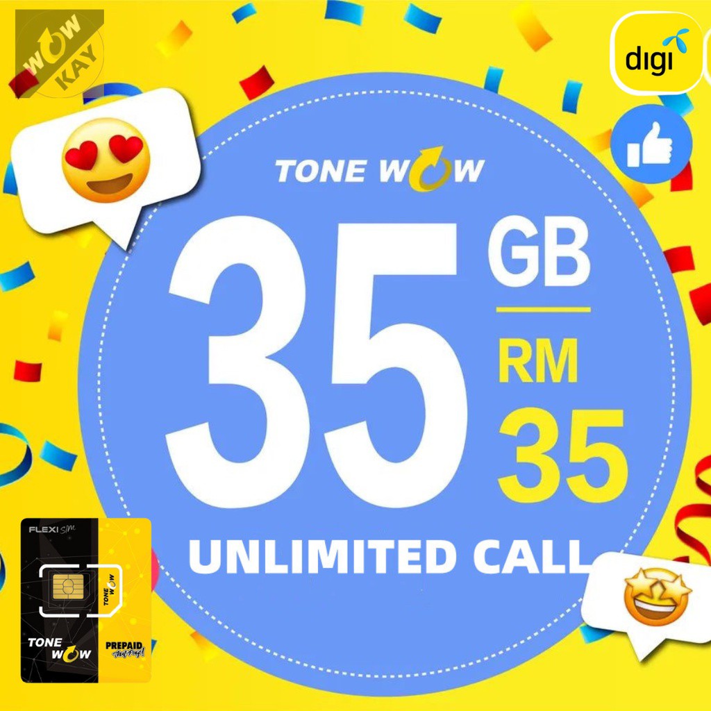 【HighSpeed】DIGI TONEWOW 35GB HIGH SPEED + UNLIMITED CALL DATA PLAN DIGI ...
