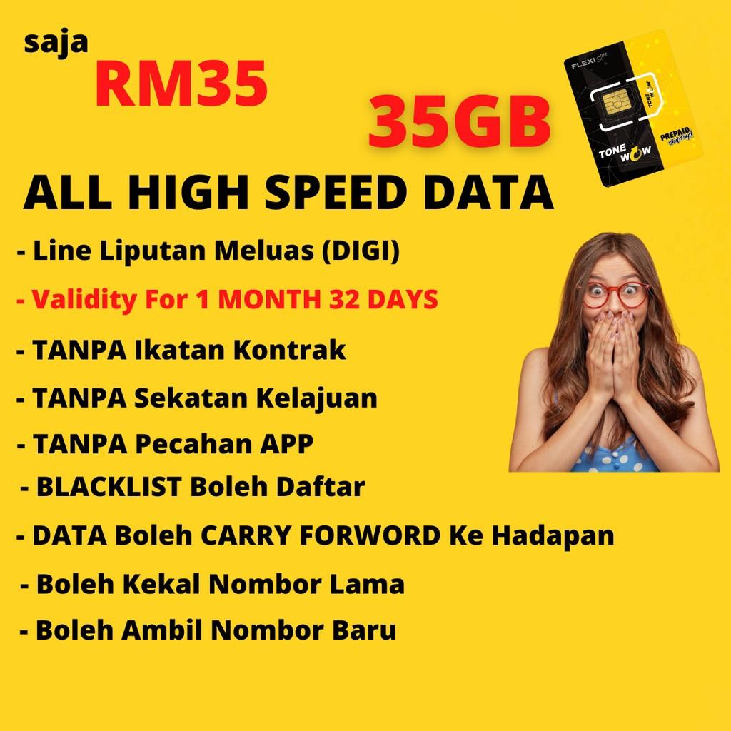 【HighSpeed】DIGI TONEWOW 35GB HIGH SPEED + UNLIMITED CALL DATA PLAN DIGI ...