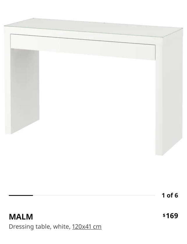IKEA MALM dressing table, Furniture & Home Living, Furniture, Tables & Sets on Carousell