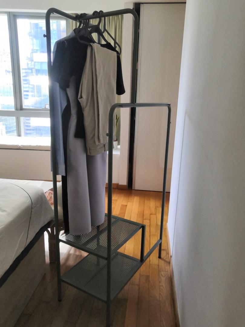 Ikea Nikkeby Clothes Rack (Green-Grey), Furniture & Home Living, Furniture, Shelves, Cabinets ...
