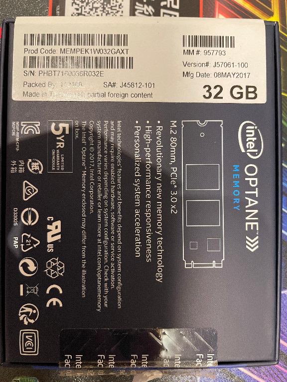INTEL Optane Memory 32GB (Good as New!), Computers & Tech, Parts ...