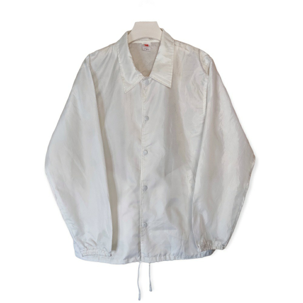 (L) White Nylon Coach Jacket, Men's Fashion, Coats, Jackets and ...