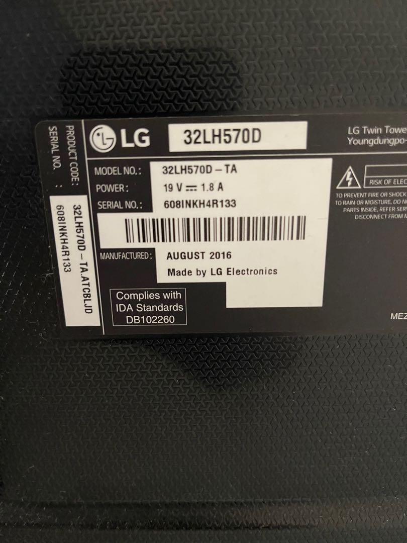 LG 32 Inch TV model lg-32LH570D, TV & Home Appliances, TV ...