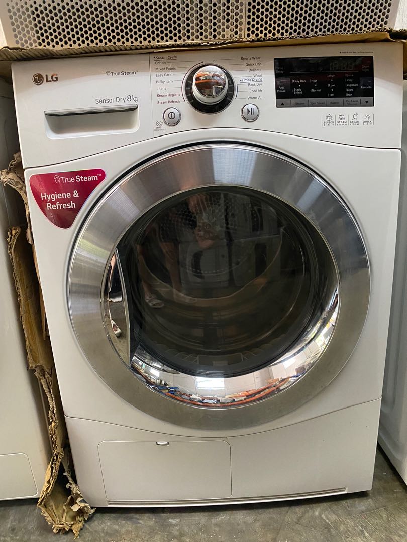 LG 8KG Sensor Dry True Steam Condenser Dryer, TV & Home Appliances ...