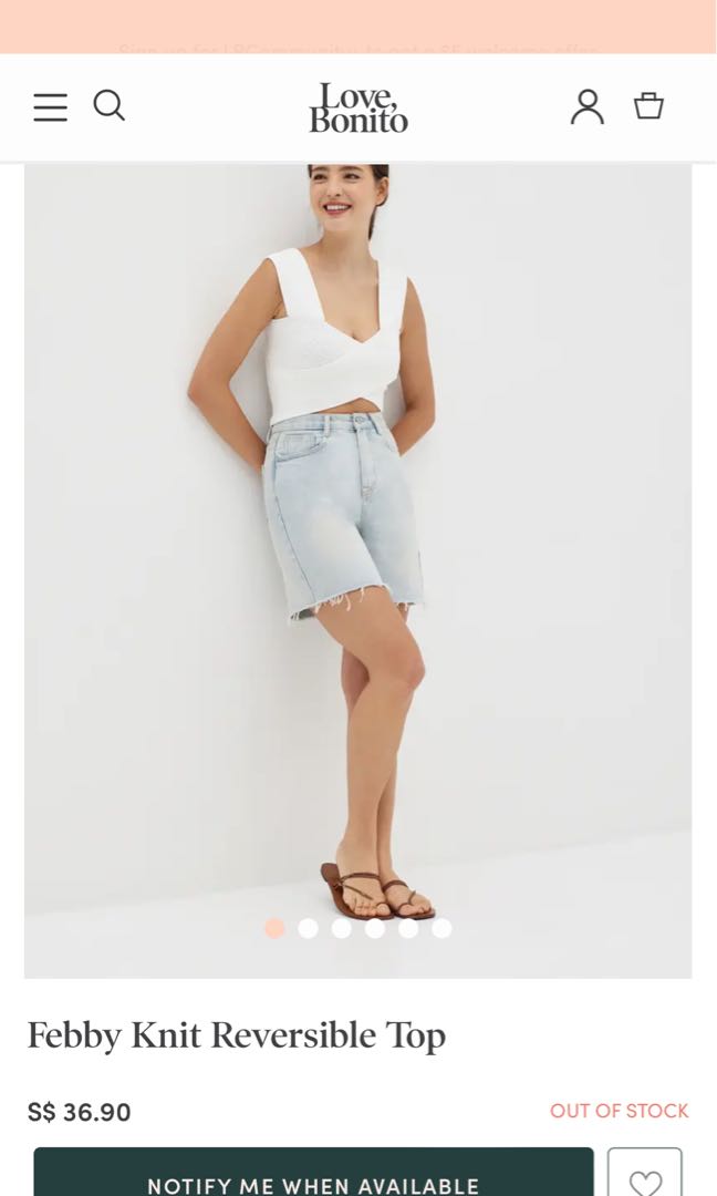 Love Bonito Febby Knit Reversible Top BNWOT, Women's Fashion, Tops ...