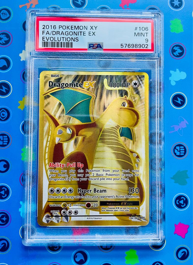PSA 09: Full Art Dragonite EX Golden Card, Hobbies & Toys, Memorabilia ...
