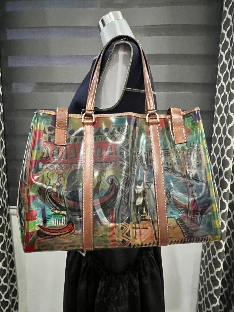 RARE! PRADA Transparent Vinyl Venice Print Tote Bag, Women's Fashion ...