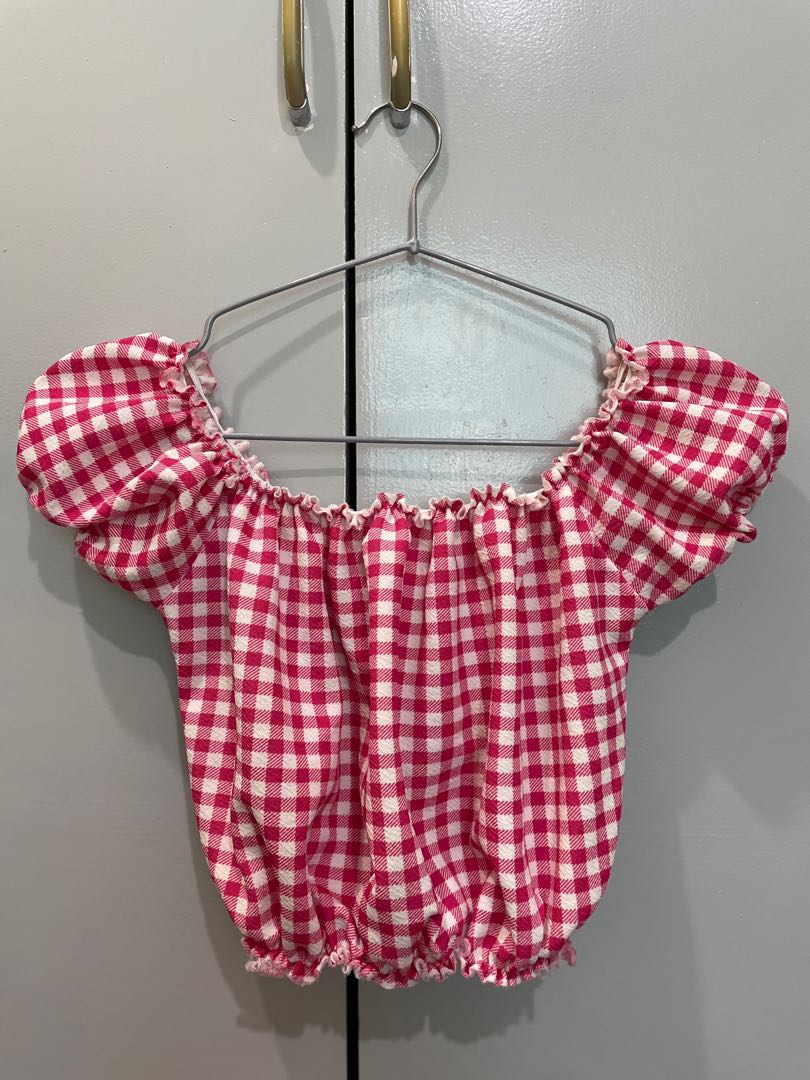Red Plaid Crop Top for Kids, Babies & Kids, Babies & Kids Fashion on ...