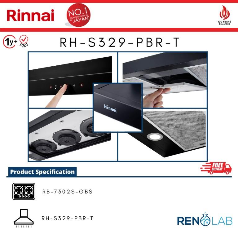 Rinnai SLIM Hood (RH-S329-PBR-T) + Hob (RB-7302S-GBS) Package Combo 🔥, TV & Home Appliances ...