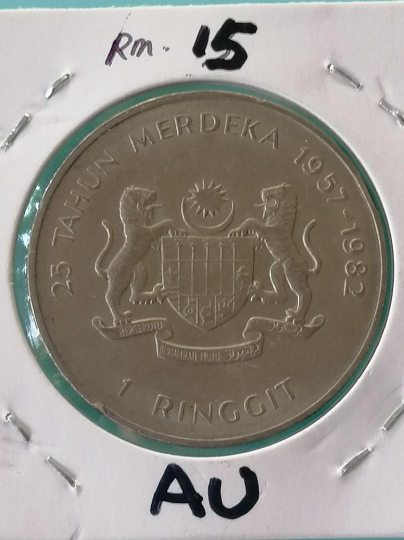 Rm1 Malaysia Commemorative Coin 1982 - 25 Tahun Merdeka (AU) #428 ...