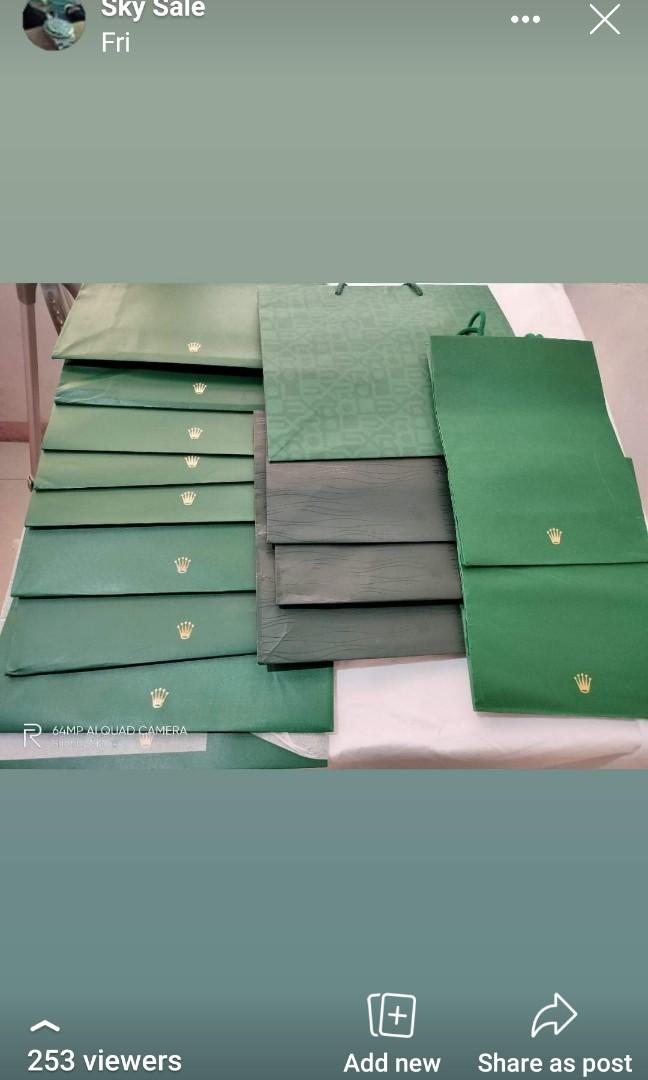 Rolex Paper Bag Authentic, Luxury, Watches on Carousell