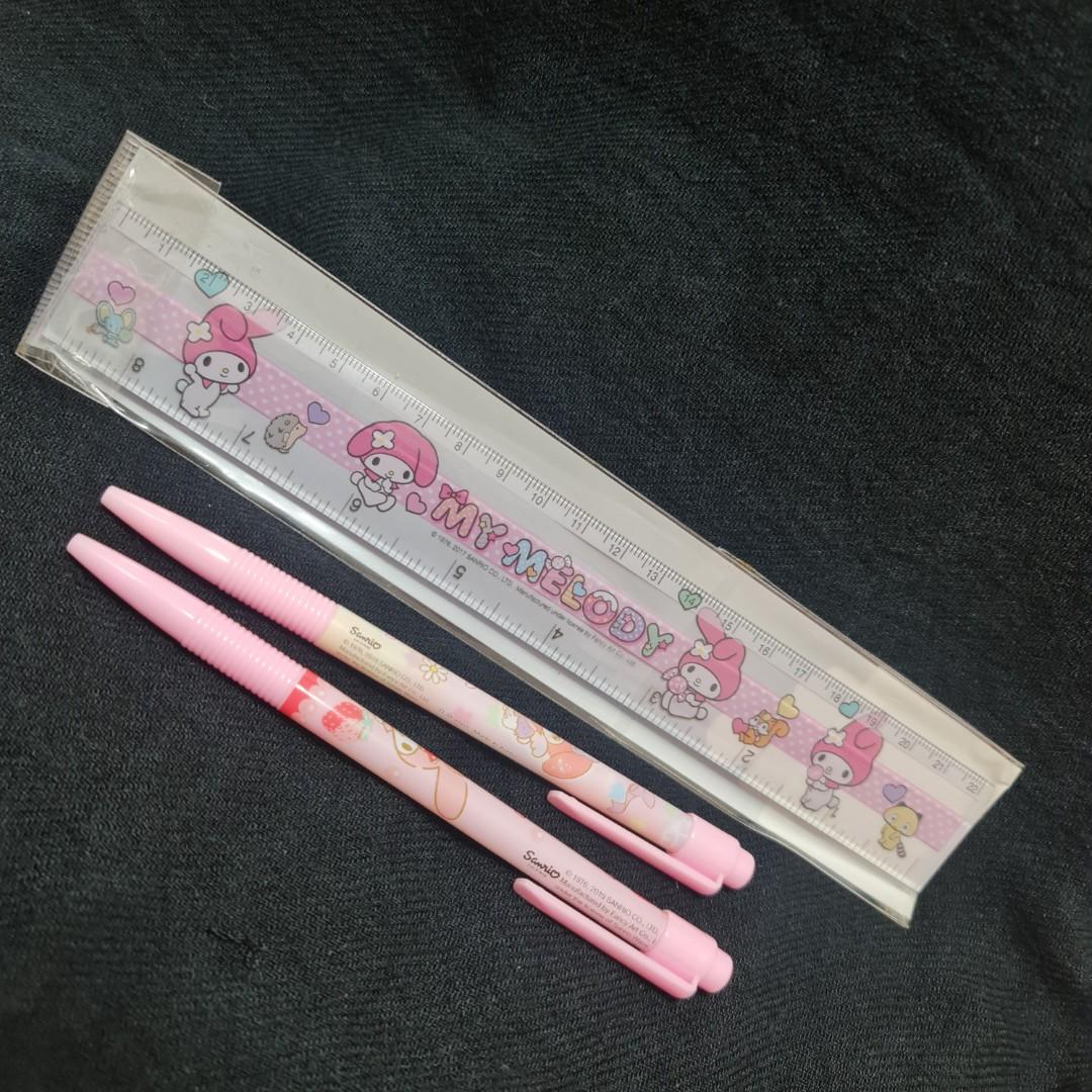 Set of 3 Sanrio My Melody Ruler And Blue Pens, Hobbies & Toys, Toys ...