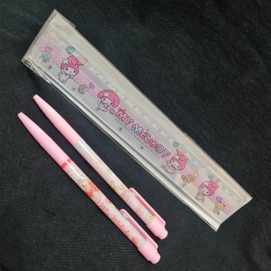 Set of 3 Sanrio My Melody Ruler And Blue Pens, Hobbies & Toys, Toys ...