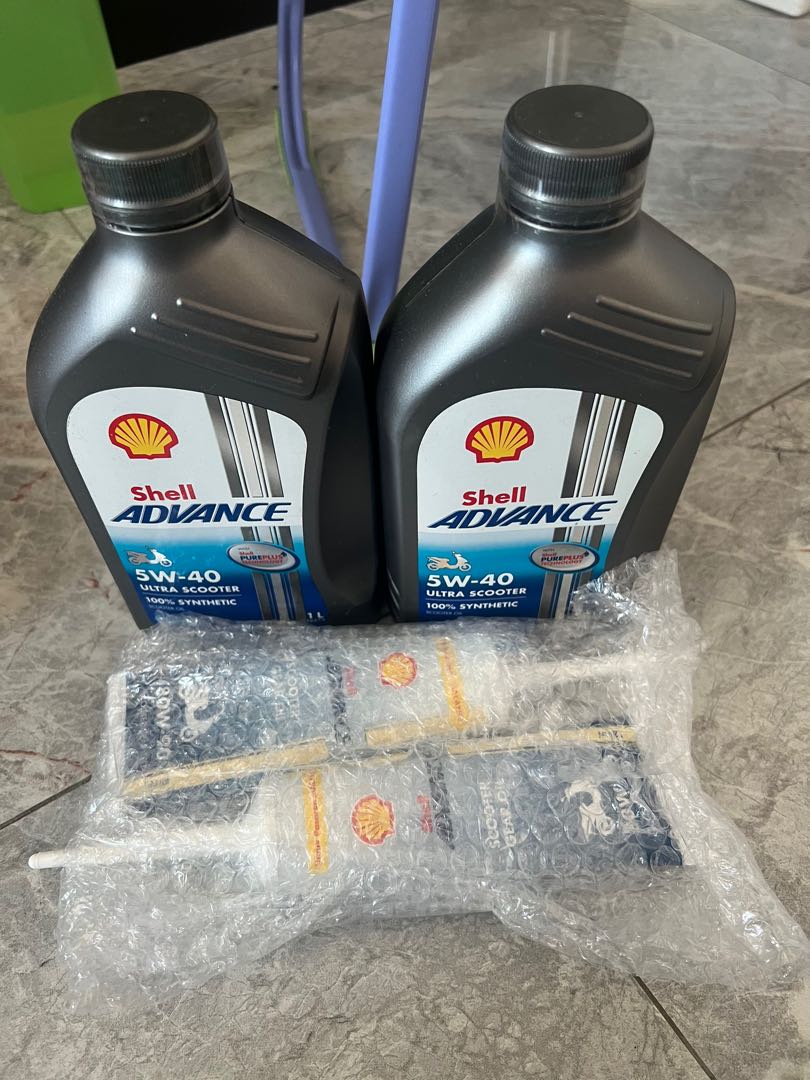 SHELL Advance 5W-40 Ultra scooter +Shell scooter 80W-90 gear oil ...