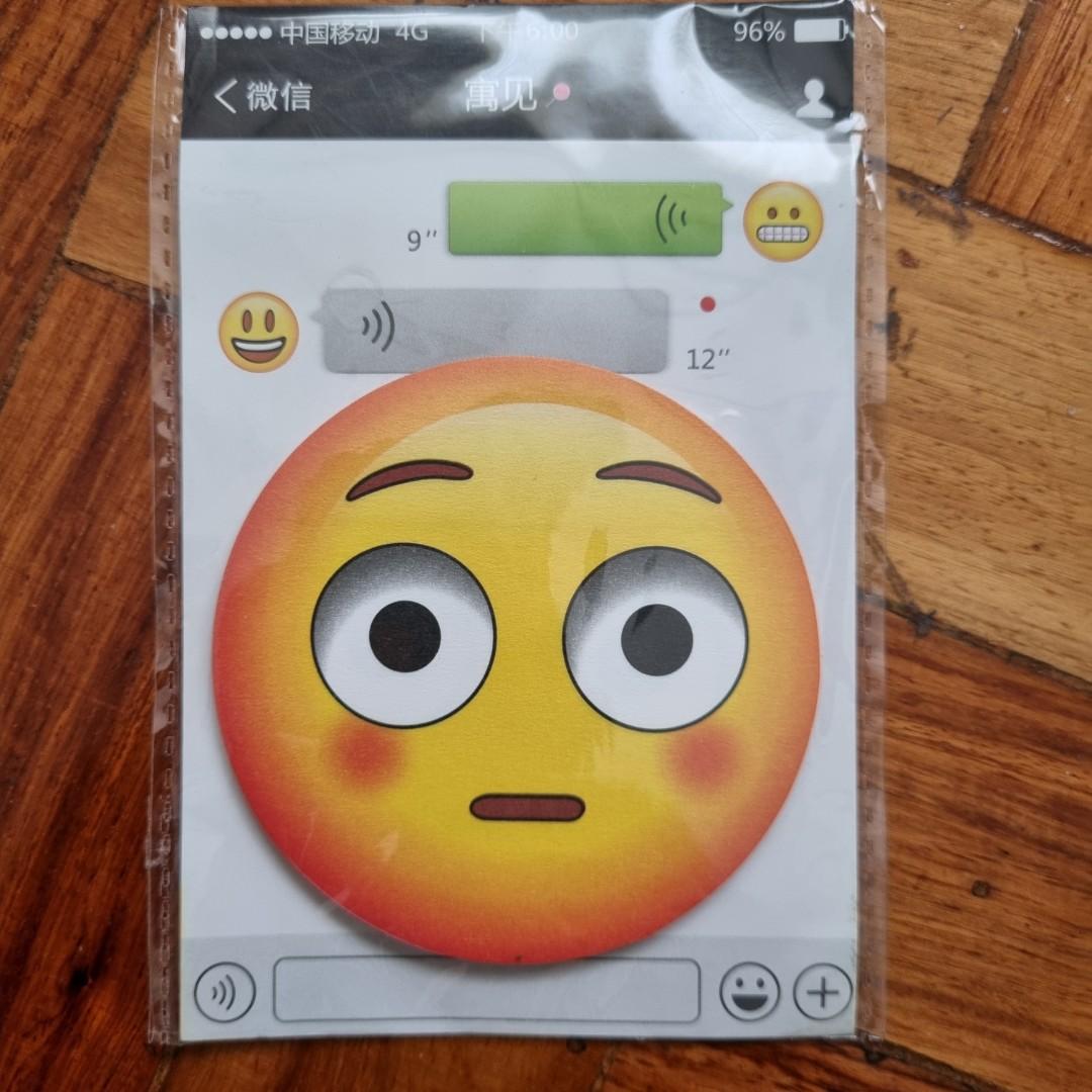 Shy Emoji Post-it Sticky Note Memo Pad, Hobbies & Toys, Stationary ...