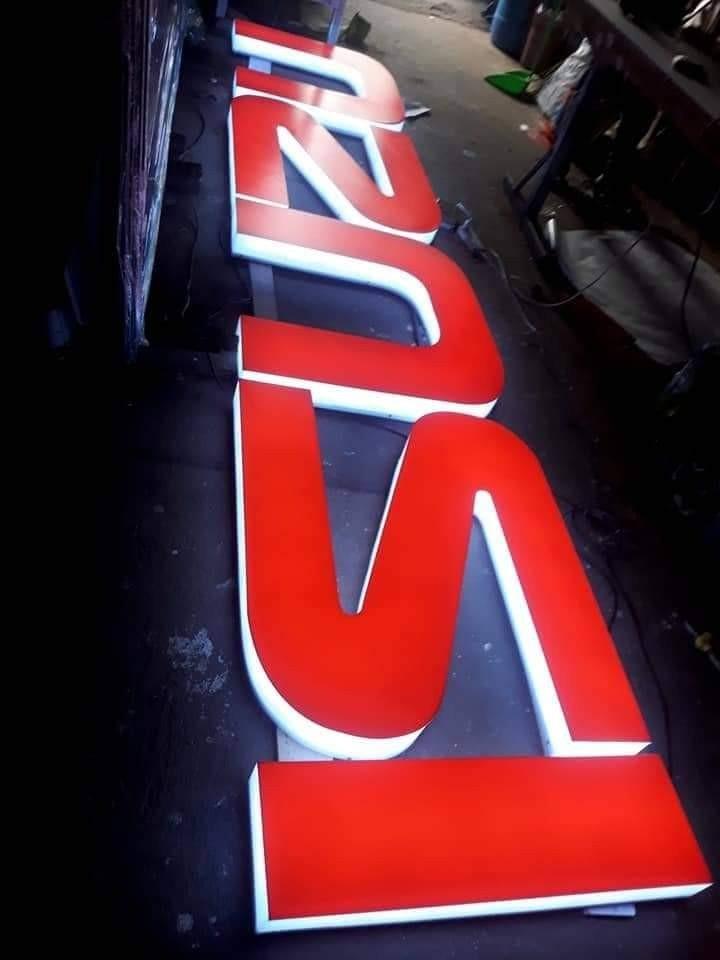 Signage acrylic/ stainless/ Build-up/ brass, Furniture & Home Living ...