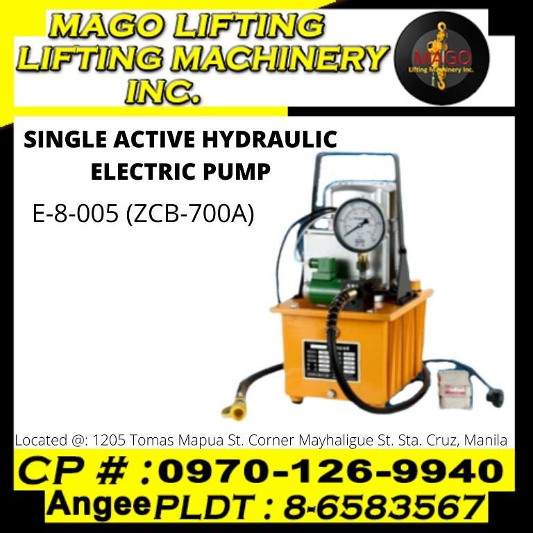 Single Active Hydraulic Electric Pump (ZCB-700A), Commercial & Industrial, Construction Tools ...