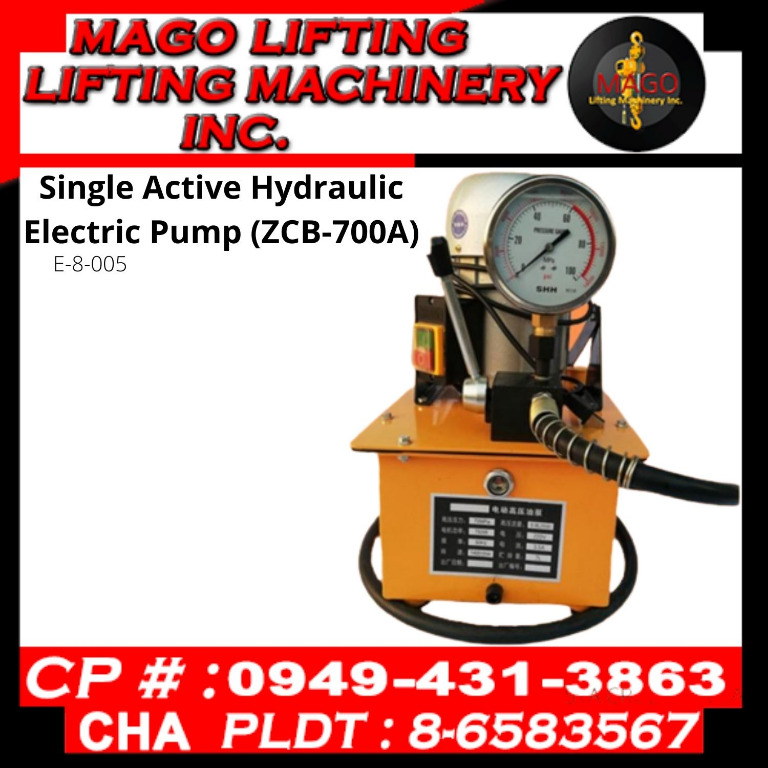 Single Active Hydraulic Electric Pump (ZCB-700A), Commercial & Industrial, Construction ...