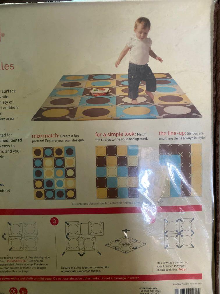 Skip Hop Playspot Interlocking Foam Tiles Mat for Baby, Babies & Kids ...