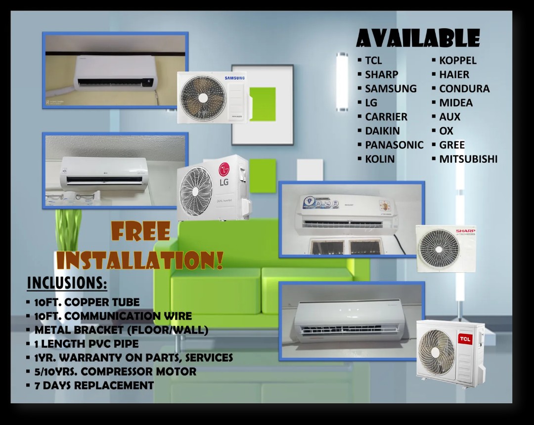 SPLIT TYPE AIRCON with FREE INSTALLATION !!, TV & Home Appliances, Air ...