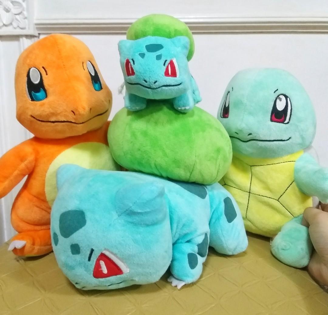 Starter Pokemon Bulbasaur Squirtle Charmander Stuffed Plush Toy Bundle ...