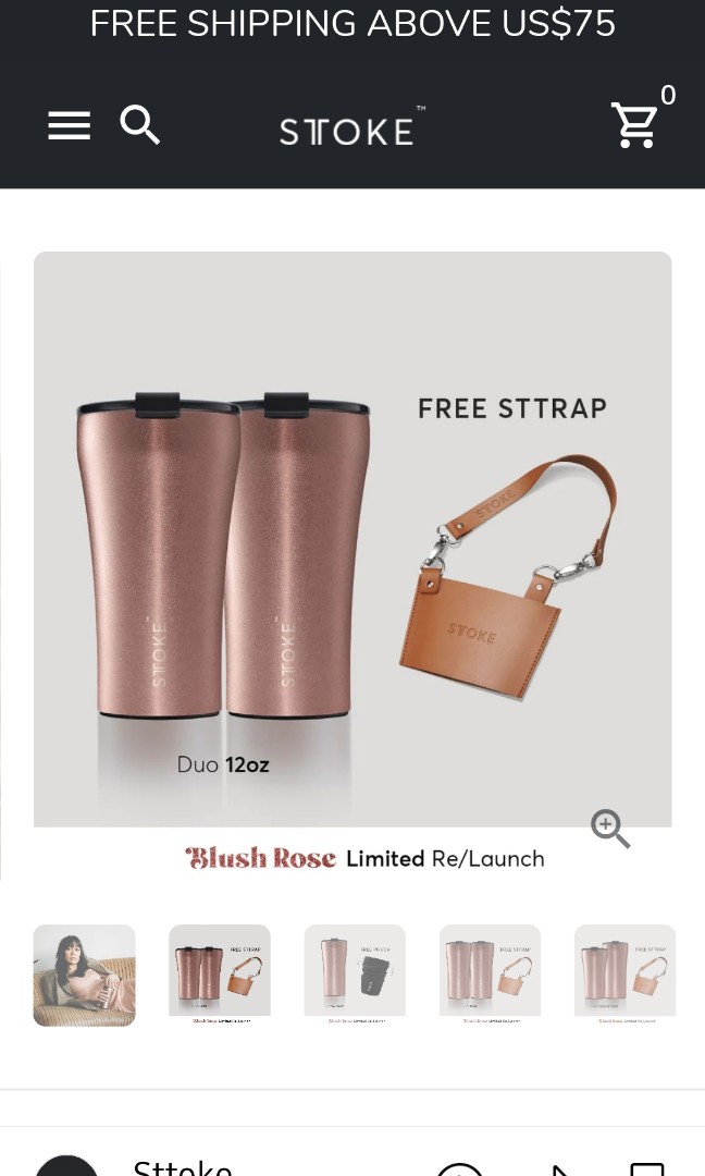 Stoke Blush Rose coffee cup, Food & Drinks, Beverages on Carousell