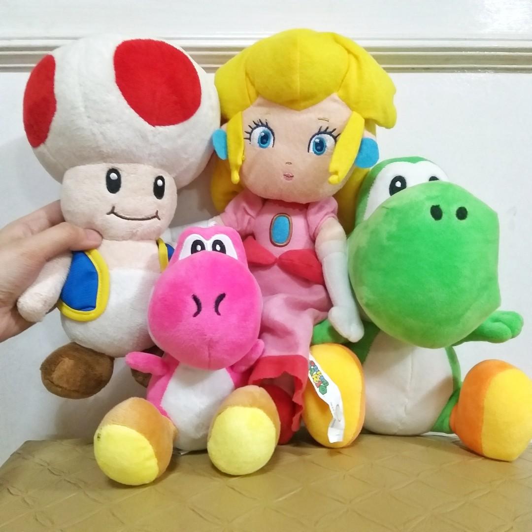 Super Mario Princess Peach Yoshi Toad Stuffed Plush Toy Bundle, Hobbies ...
