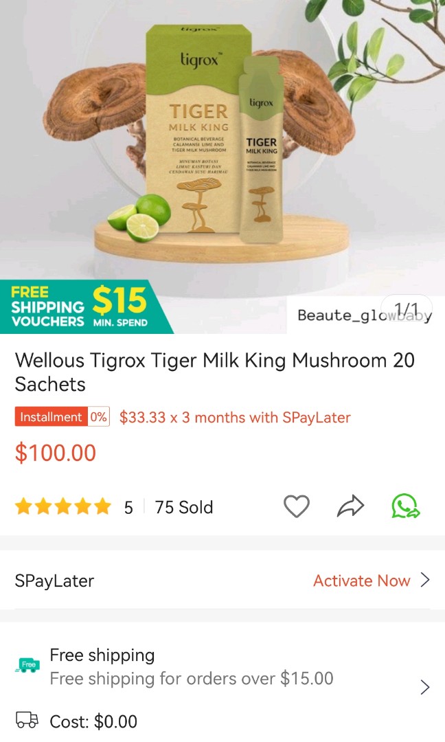 Tigrox Tiger Milk King Supplement, Health & Nutrition, Health ...