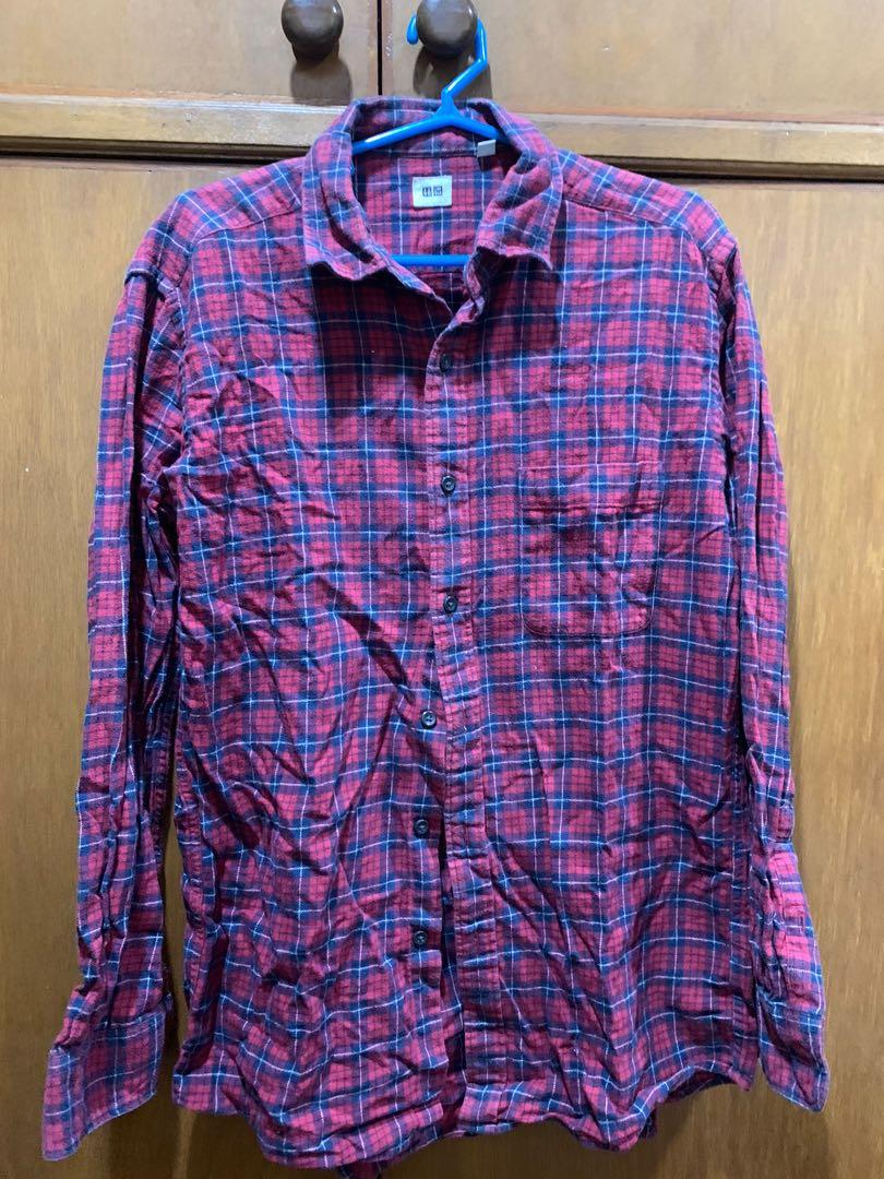 Uniqlo Red Plaid Polo, Men's Fashion, Tops & Sets, Tshirts & Polo ...
