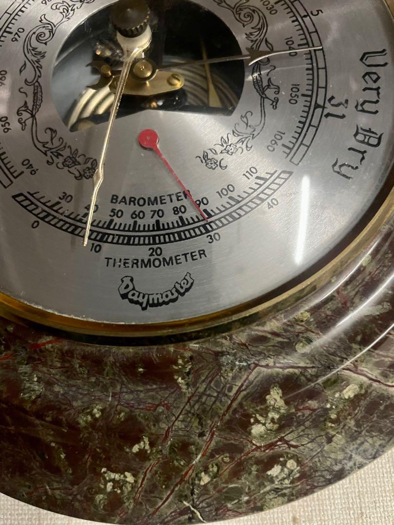 Vintage English " Daymaster " Marble Barometer with Thermometer 18cm ...