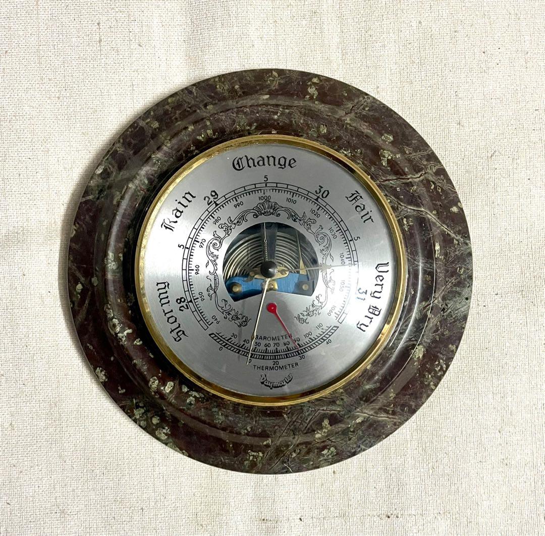 Vintage English " Daymaster " Marble Barometer with Thermometer 18cm ...