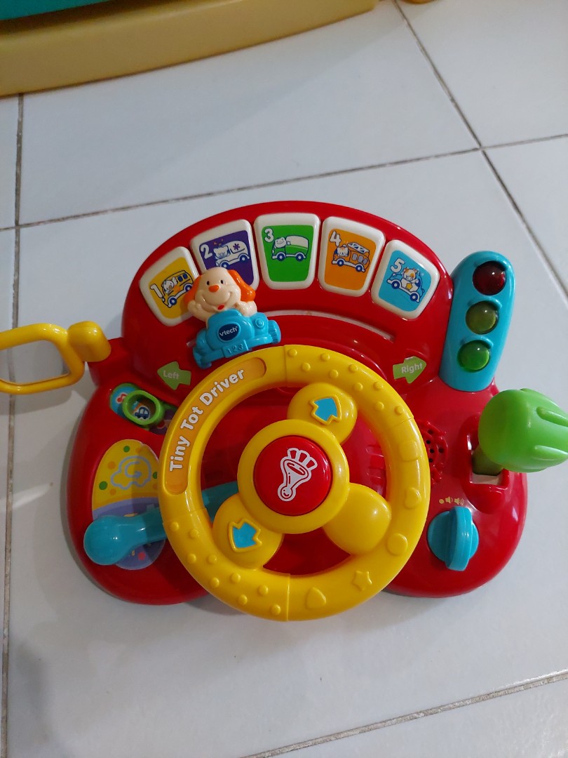 Vtech tiny Tot driver steering wheel, Babies & Kids, Infant Playtime on ...