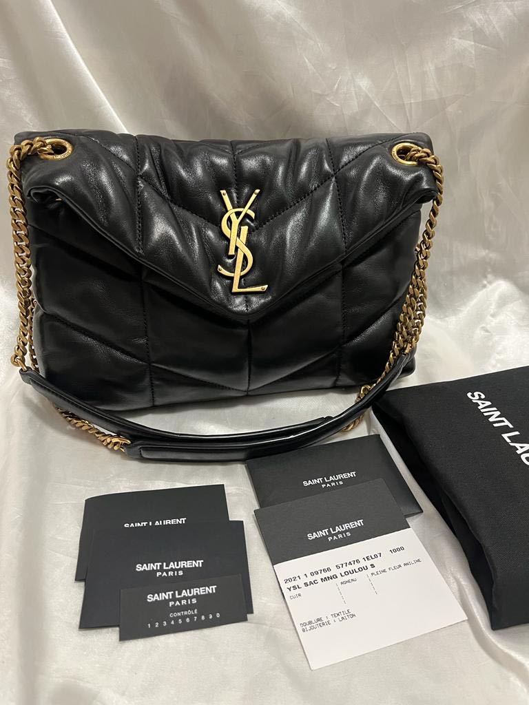 Ysl saint Laurent small Lou puffer flap bag, Luxury, Bags & Wallets on ...