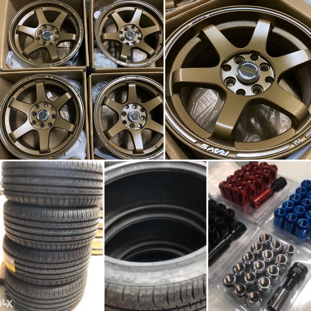 15” TE37 Ultra Bronze QC617 Mags 4Holes pcd 100-114 w/195-55-r15 ...