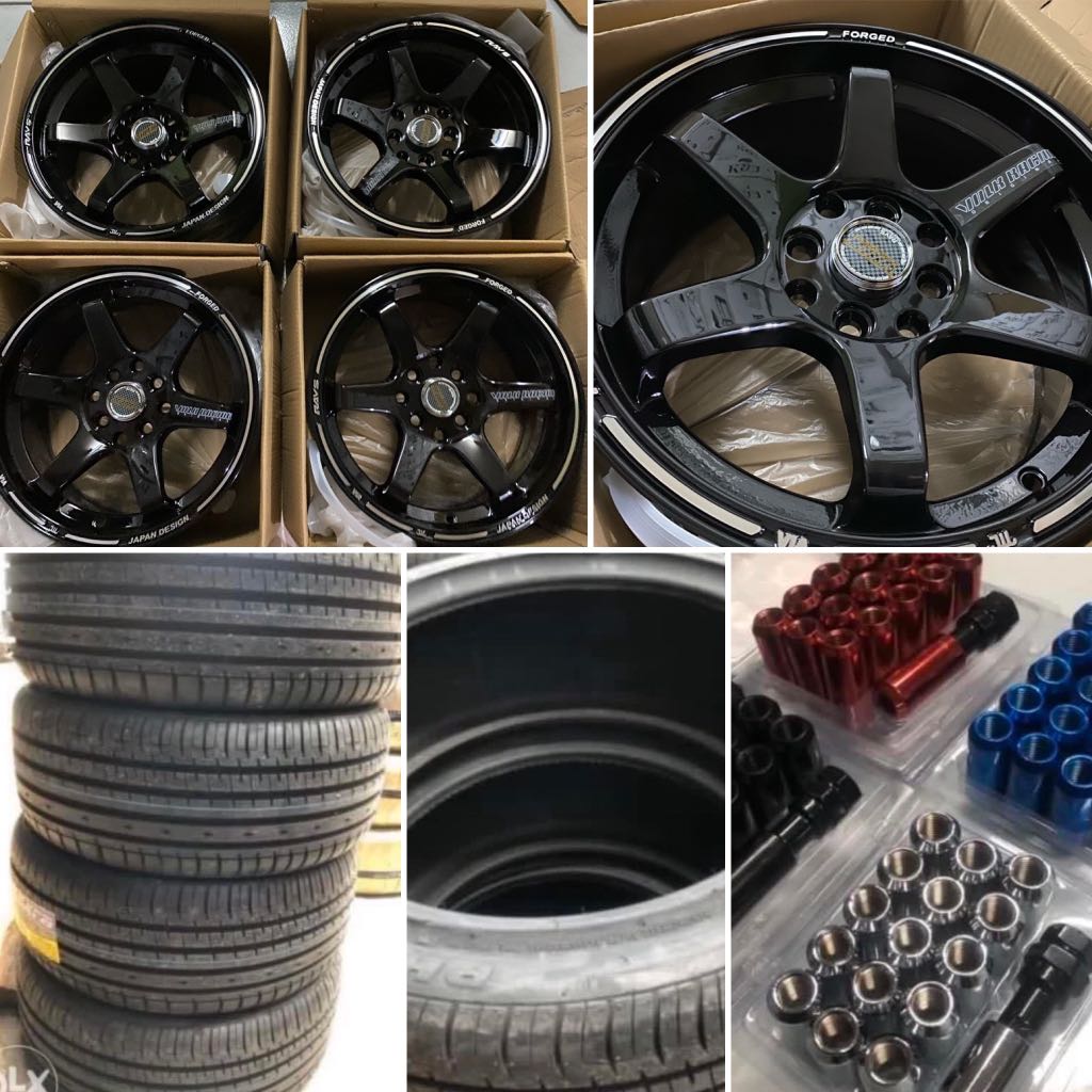 15” TE37 Ultra design GlossBlack QC617 Mags 4Holes pcd 100-114 w/ 195 ...