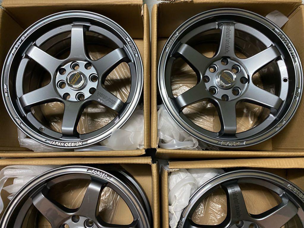 15” TE37 Ultra design Hyperblack code QC617 mags 4Holes pcd 100-114 ...