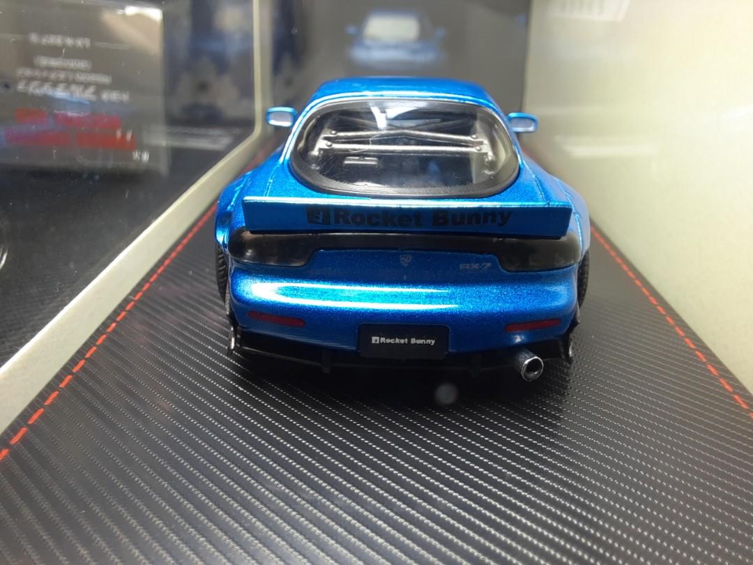 1/64 ignition model Mazda RX7 FD3S Rocket Bunny (1:64 IG X Tarmac Works RX-7 FD Pandem Blue ...
