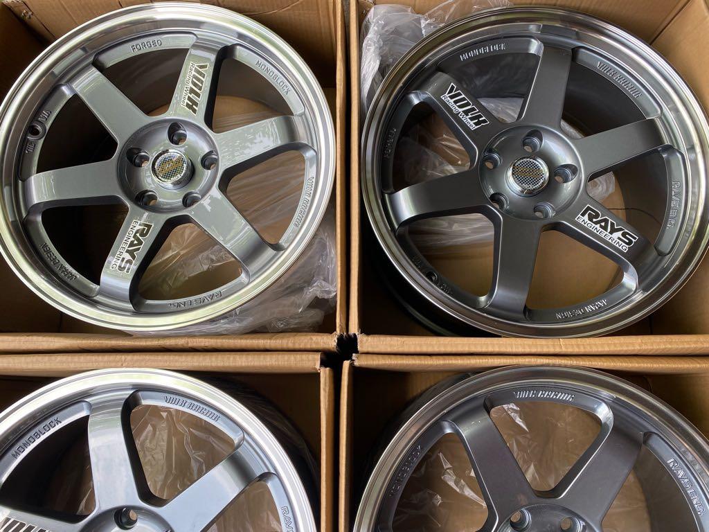 18” TE37 design code 608 Gunmetal mags 5Holes pcd 114 Bnew, Car Parts ...