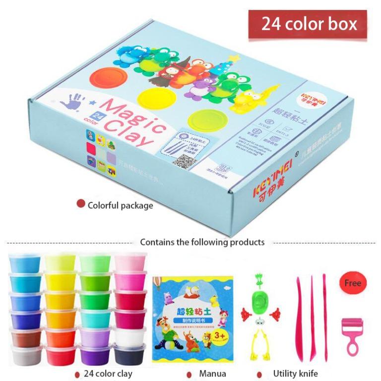 24 Color Children's Colored Mud Ultra Light Magic Clay Space Mud ...