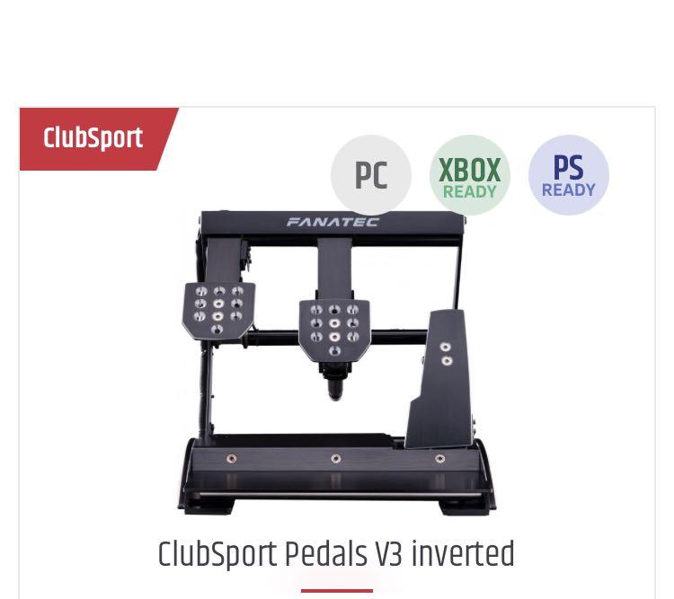 全新現貨 Fanatec ClubSport Pedals V3 inverted 日版, 電子遊戲, 電子遊戲機, PlayStation ...
