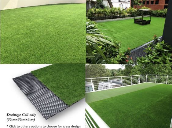 Artificial turf with drainage 2m x 0.5m, Furniture & Home Living, Home ...