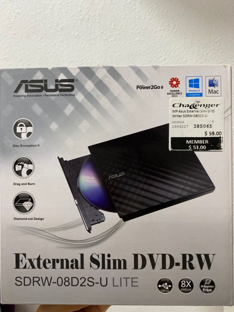 ASUS External Slim DVD writer BNIP, Computers & Tech, Parts ...