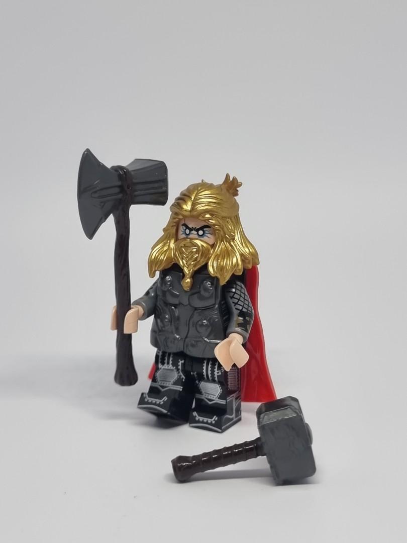 Avengers EndGame Thor minifigure with Mjolnir & Stormbreaker, Hobbies ...