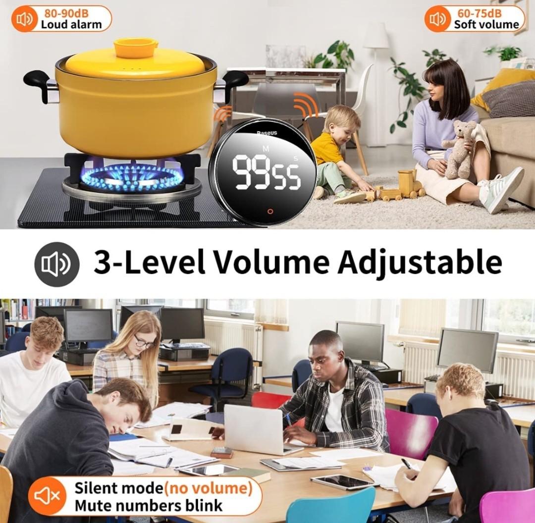 Baseus Digital Kitchen Timer, Rotation Countdown Timer, Professional ...