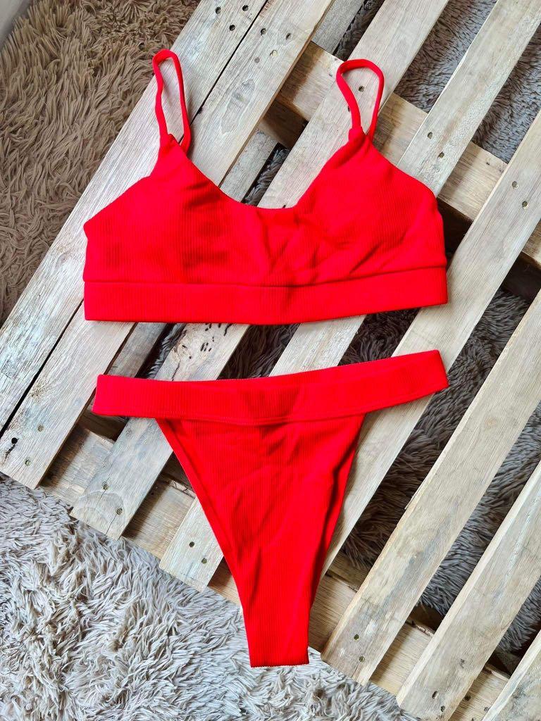 Red Bikini, Women's Fashion, Swimwear, Bikinis & Swimsuits on Carousell