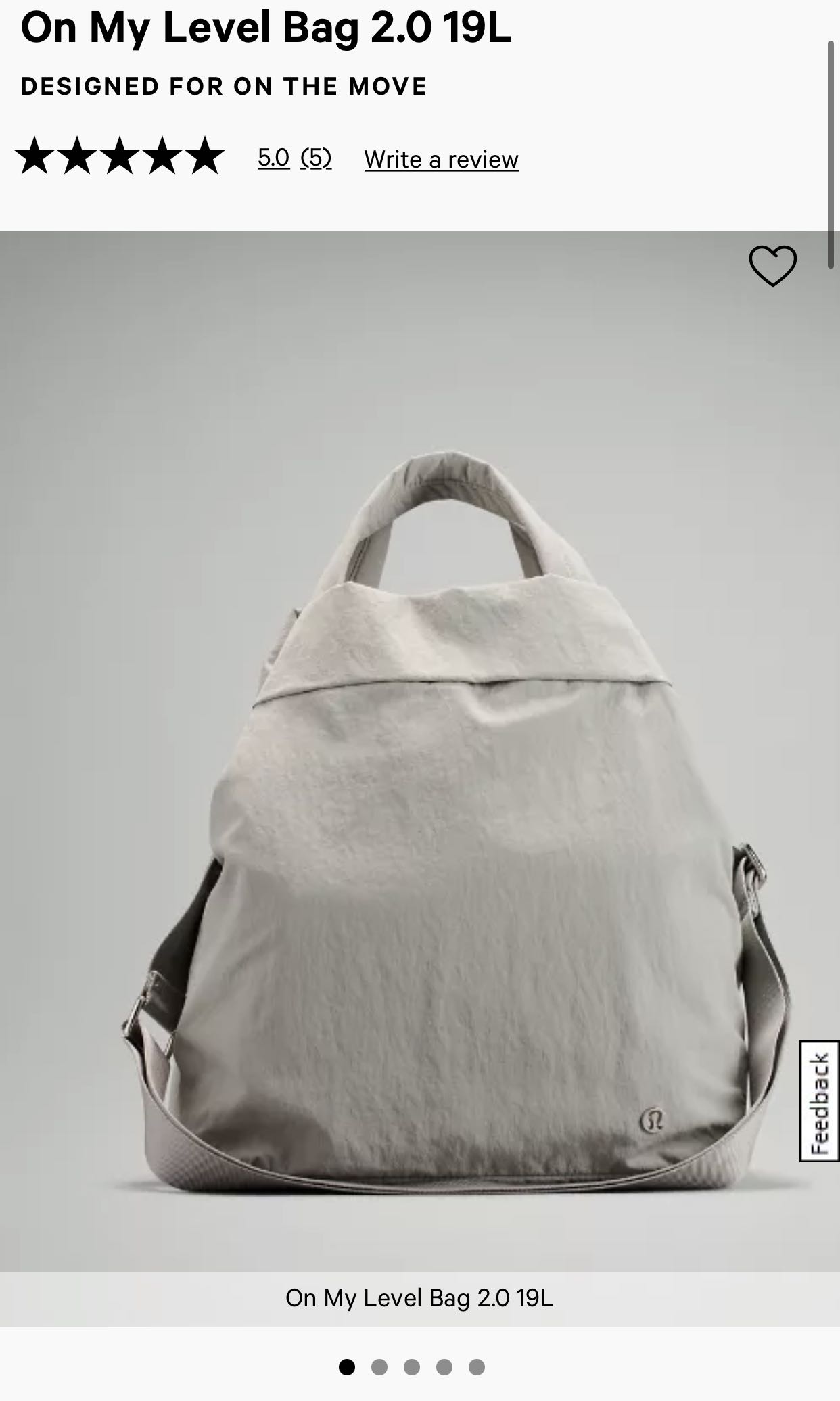 BNWT Lululemon On My Level Bag 2.0 19L, Women's Fashion, Bags & Wallets ...