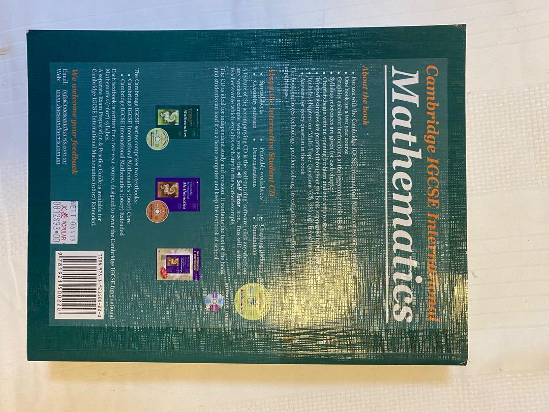 Cambridge IGCSE International Mathematics Textbook/Workbook, Hobbies ...