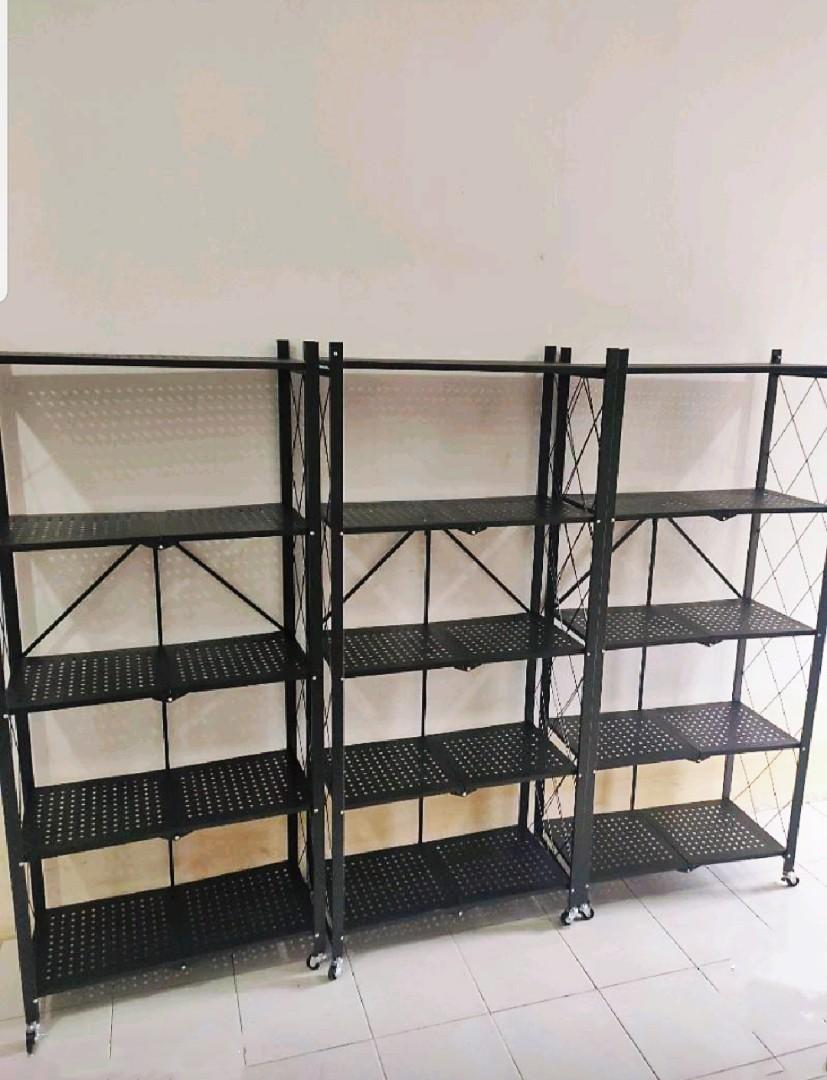 Foldable Rack Rak Lipat Besi Rak Dapur Rak Buku Kitchen Rack Kitchen ...
