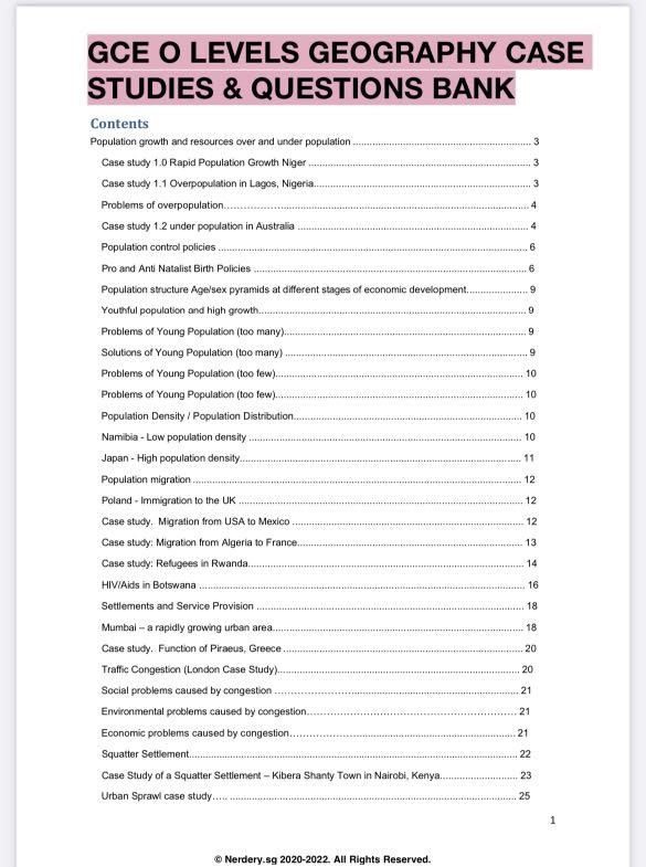 GCE O LEVEL GEOGRAPHY/GEOGRAPHY ELECTIVE PHYSICAL & HUMAN GEOGRAPHY ...